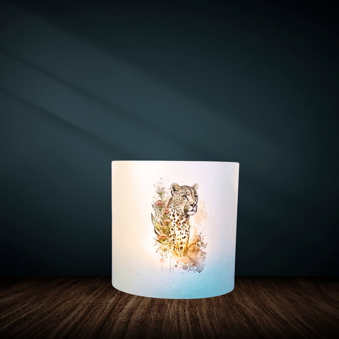 Big 5 Leopard Luminaries for Flameless Candles, Set of 3 Vellum Shades ...