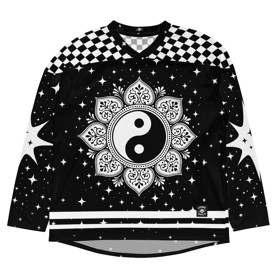 Yin Yang Cosmic Hockey Jersey | as Above so Below Breathable Rave ...