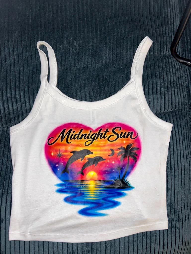 Zara Larson Inspired Midnight Sun Fan Y2K Tank Top - Etsy