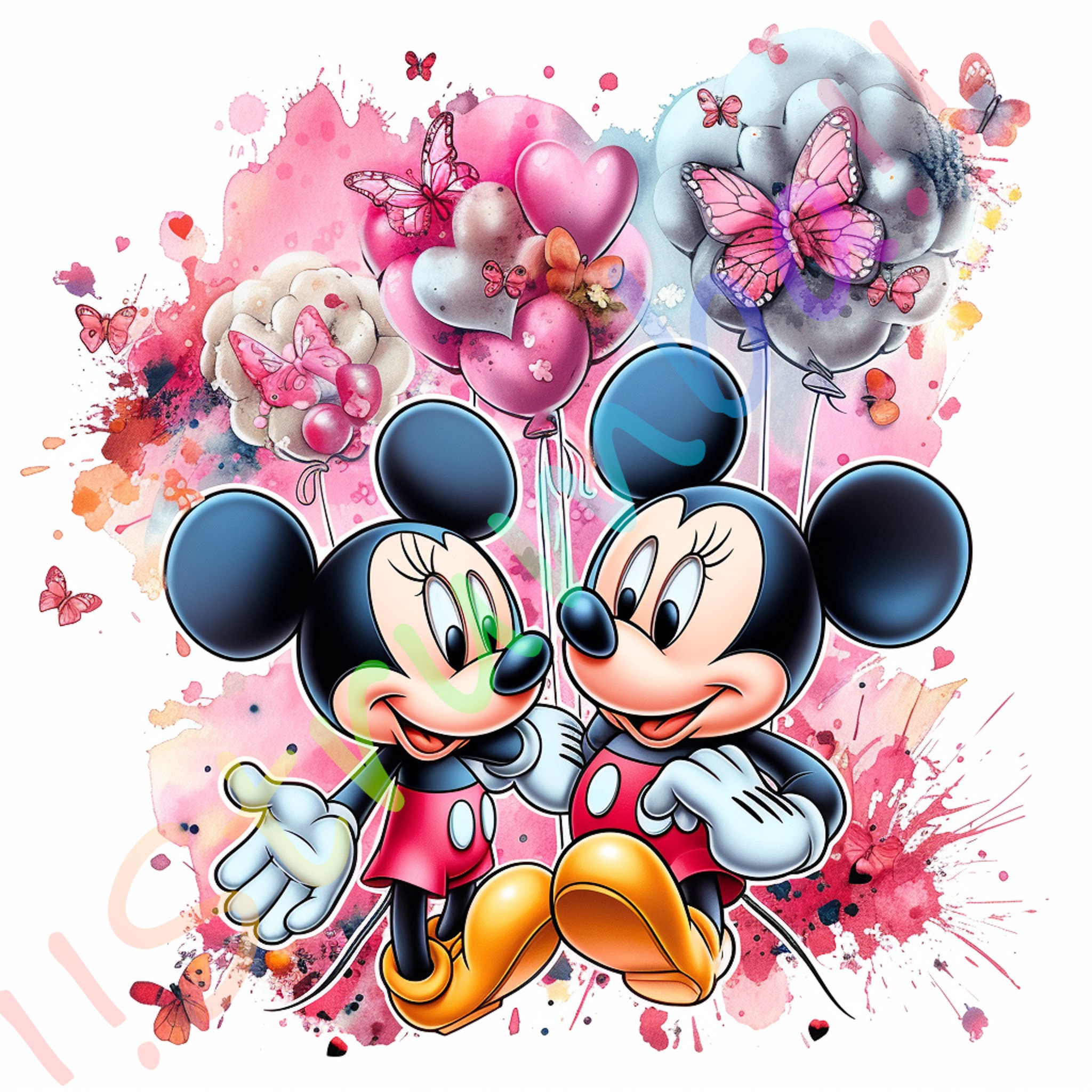 Mickey Mouse Splash and Watercolor Digital Design Png,minnie Watercolor ...