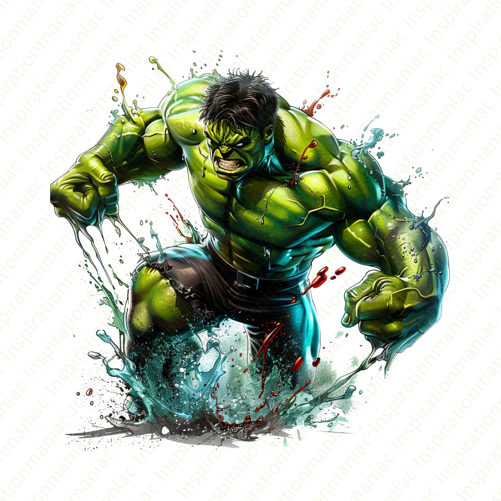 Hulk Png, Angry Hulk, Superhero, Hulk Bundle, Watercolor Splash Design ...