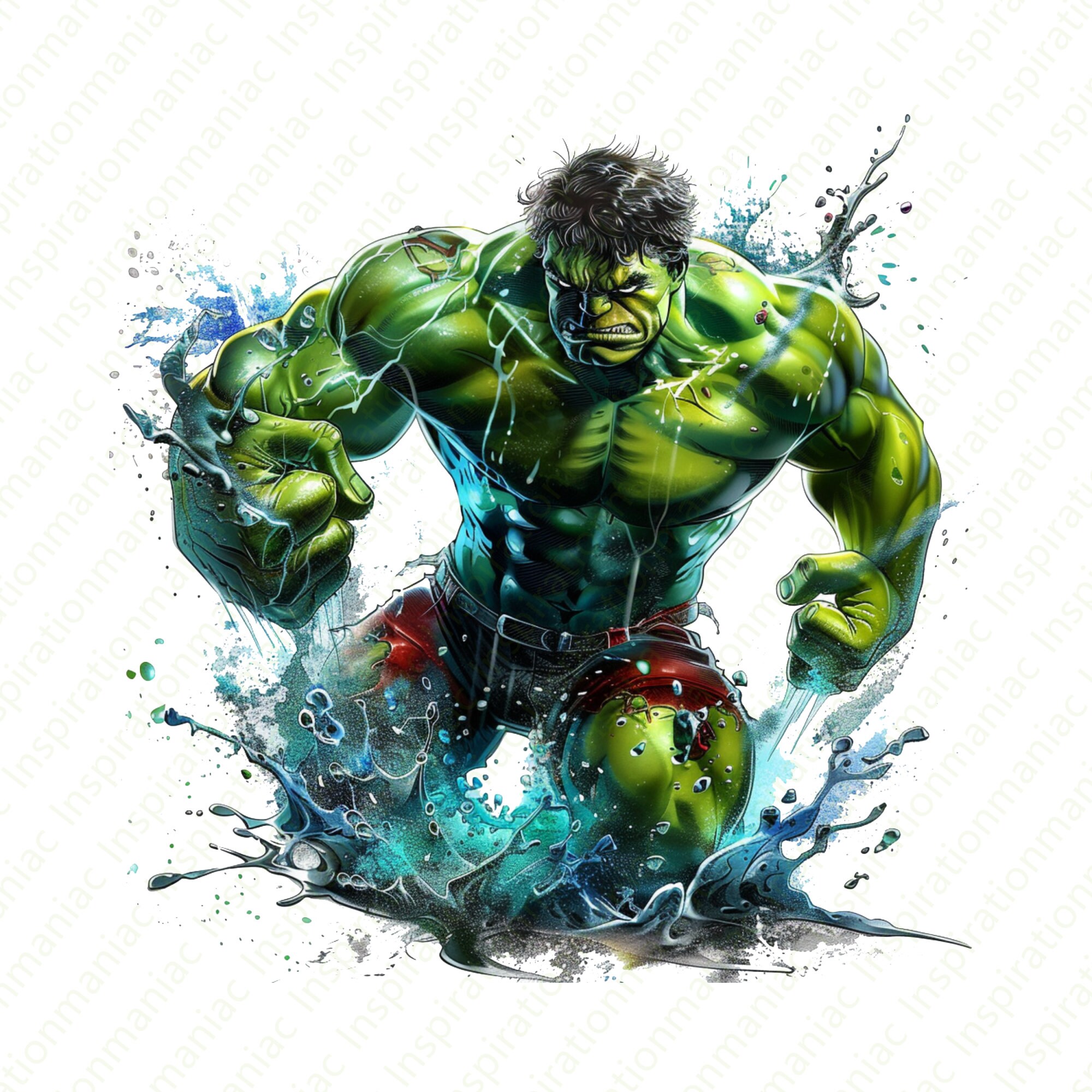 Hulk Png, Angry Hulk, Superhero, Hulk Bundle, Watercolor Splash Design ...