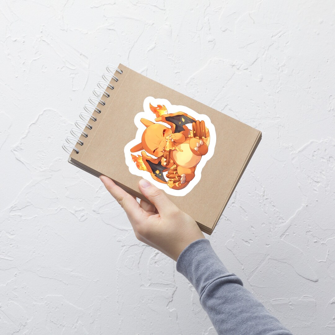 Cute Chibi Charizard Eating Churros Sticker Kawaii Pokémon Vinyl Decal ...