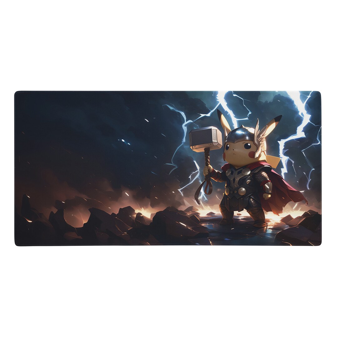 Pokémon X Marvel Pikachu/thor Mashup Gaming Mat Thunderous Gaming ...