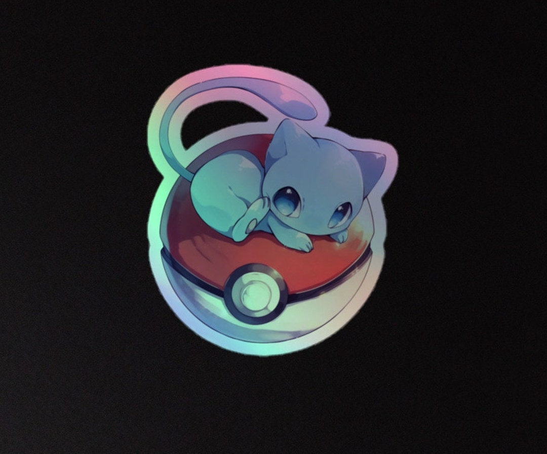 Holographic Shiny Blue Mew Sticker Pokemon Inspired Decal - Etsy