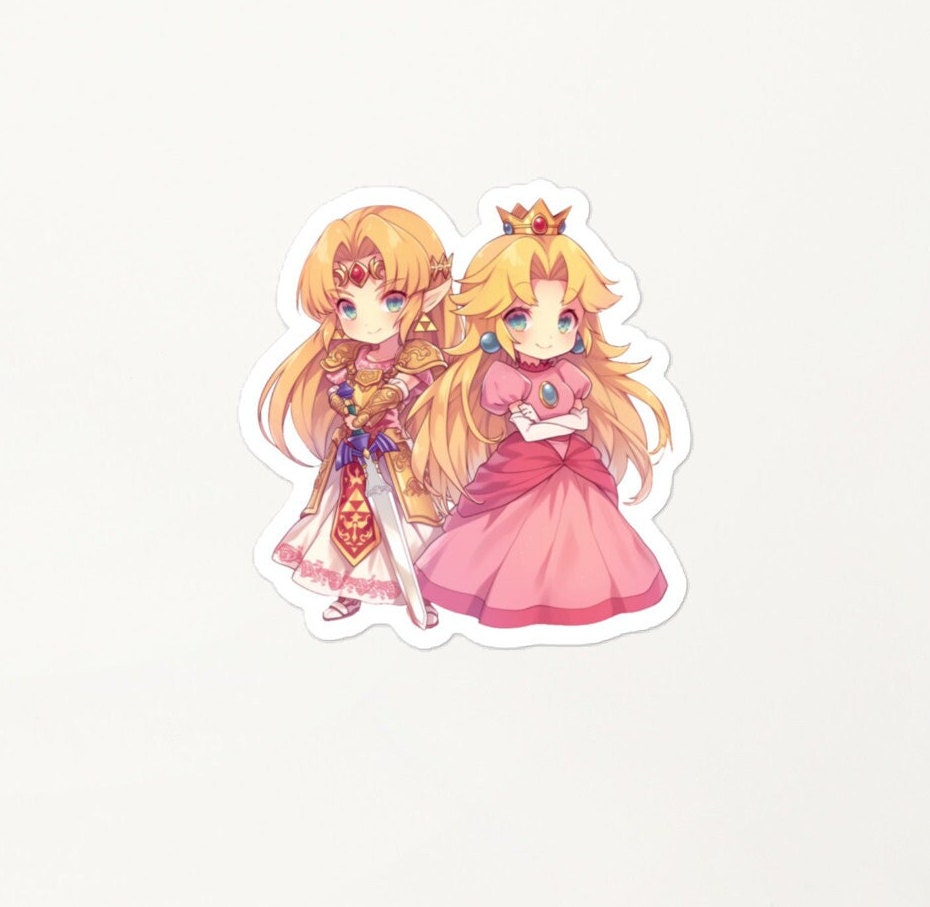 Princess Zelda and Princess Peach Sticker Set Royalty in Pixels Decals ...