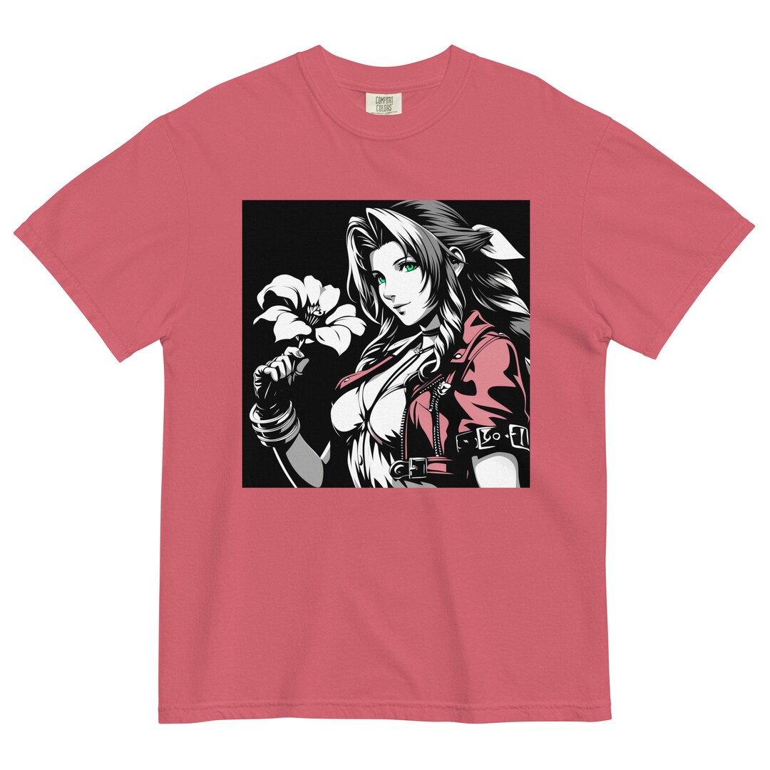 Aerith Gainsborough Silhouette Tee Shirt Anime Gamer Final Fantasy ...