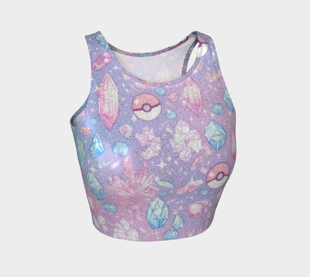 Enchanted Pokéball Crystal Tank Crop Top Glitter Stretch Athletic ...