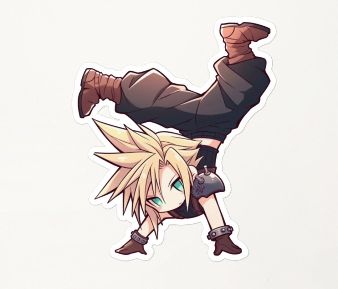 Cloud Strife the Ultimate Party Animal Breakdancing Sticker - Unique ...