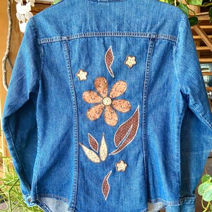 Hand-embroidered Hand-patched Flower Power Jean Jacket - Etsy