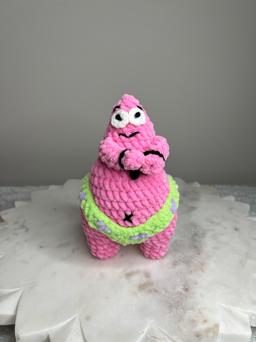 Thicc Patrick the Star Crochet Plushie Gifts Physical Item - Etsy