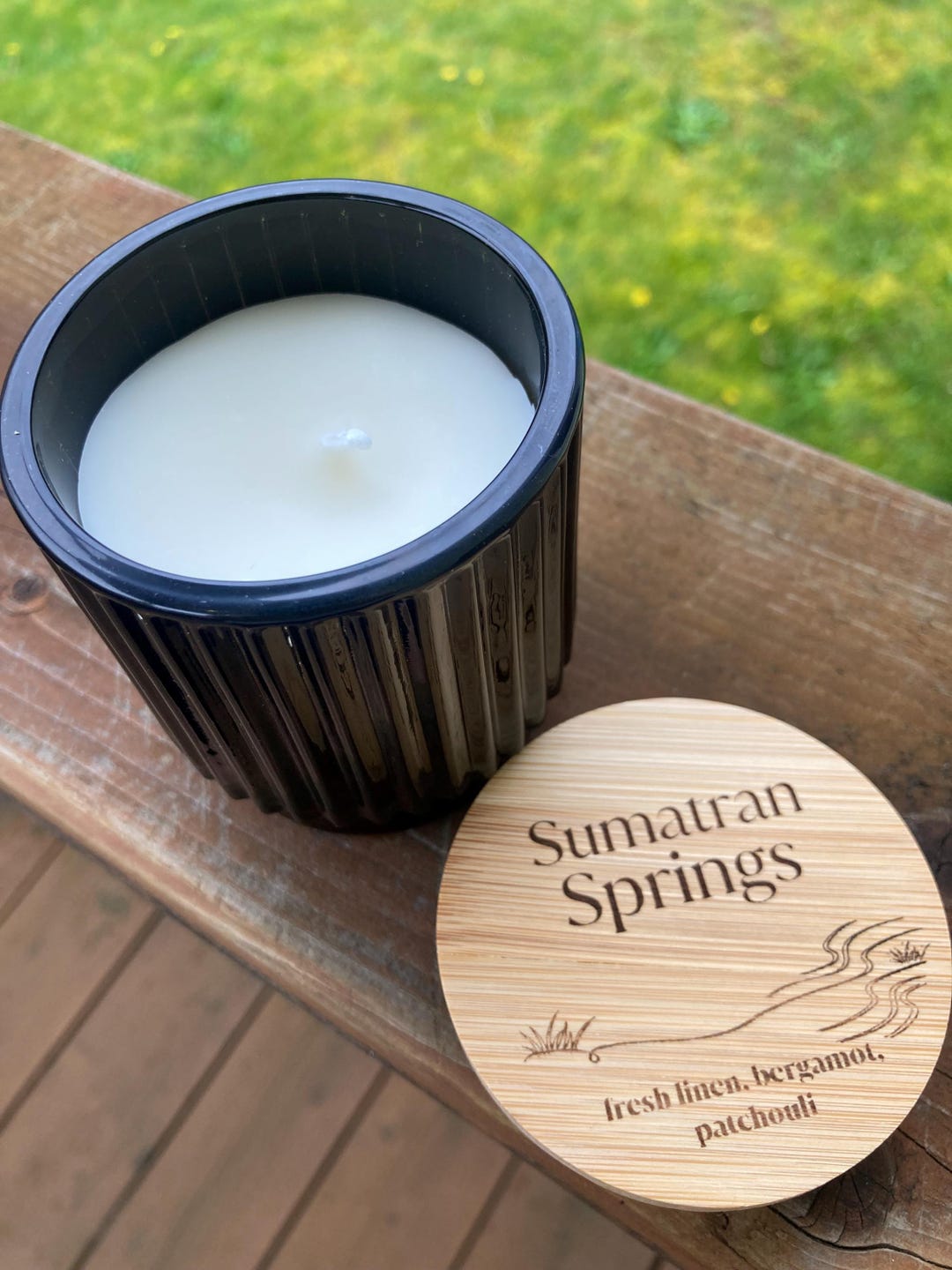 Sumatran Springs Candle | Black Glass Container Candle | Cozy Coconut ...