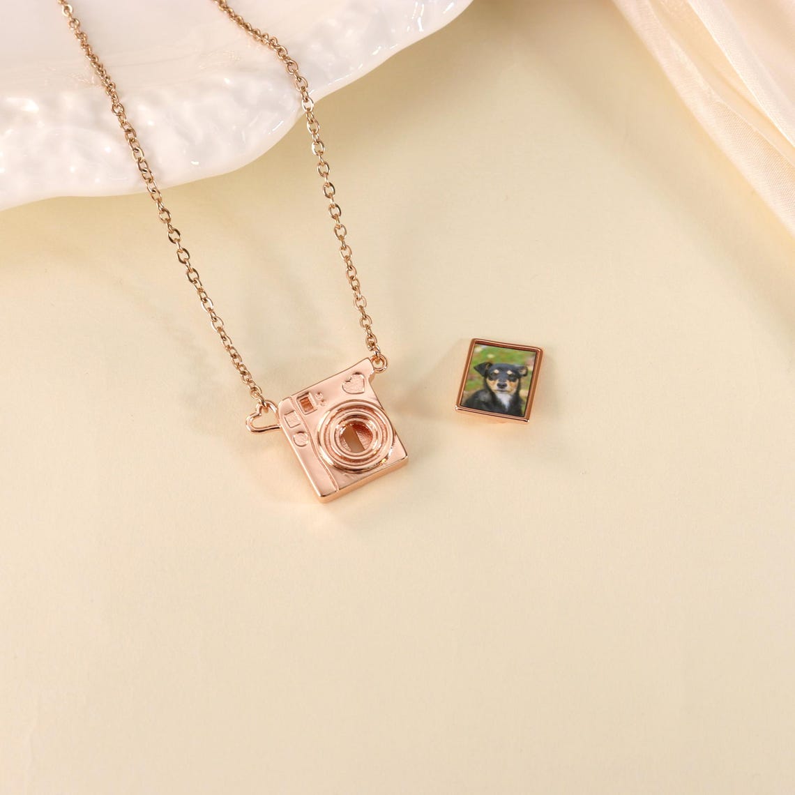 Custom Engraved Locket With Photo, Camera Necklace With Photo Picture ...