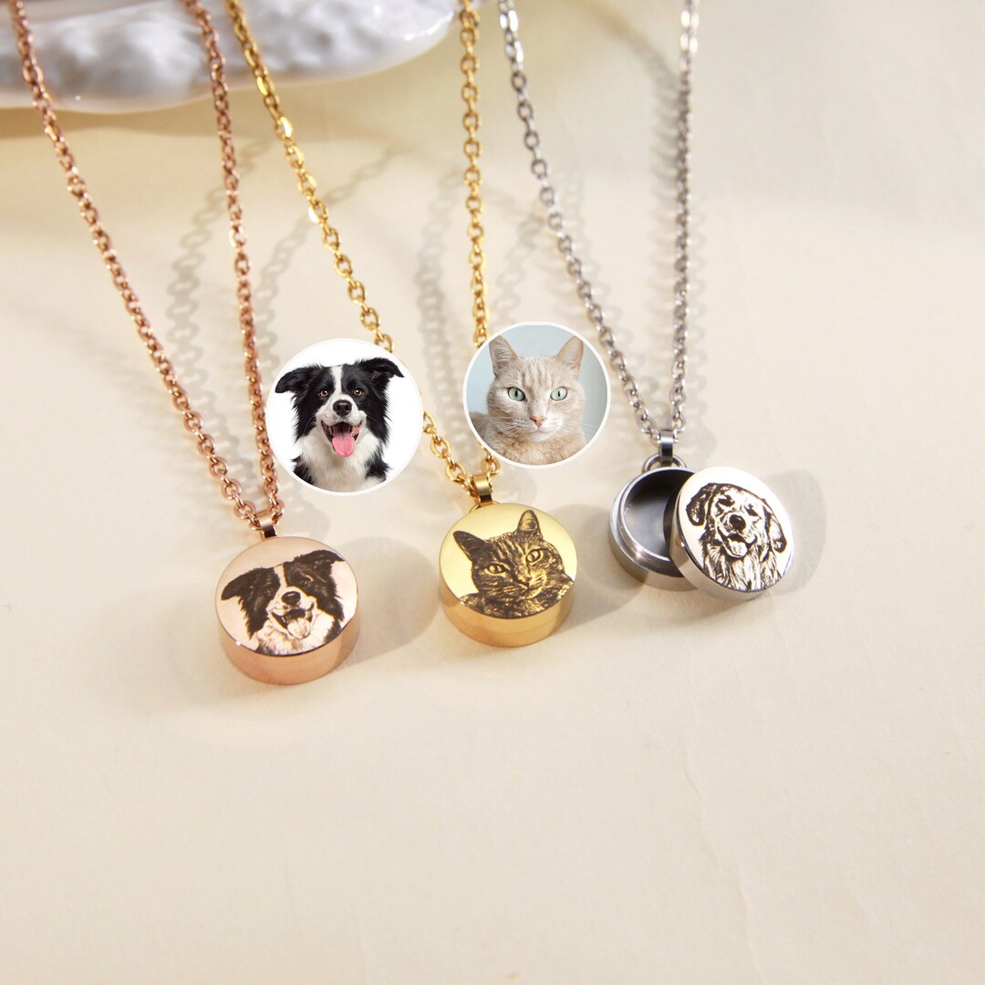 Custom Dog Hair Necklace,custom Photo Memorial Locket Necklace, Pet ...