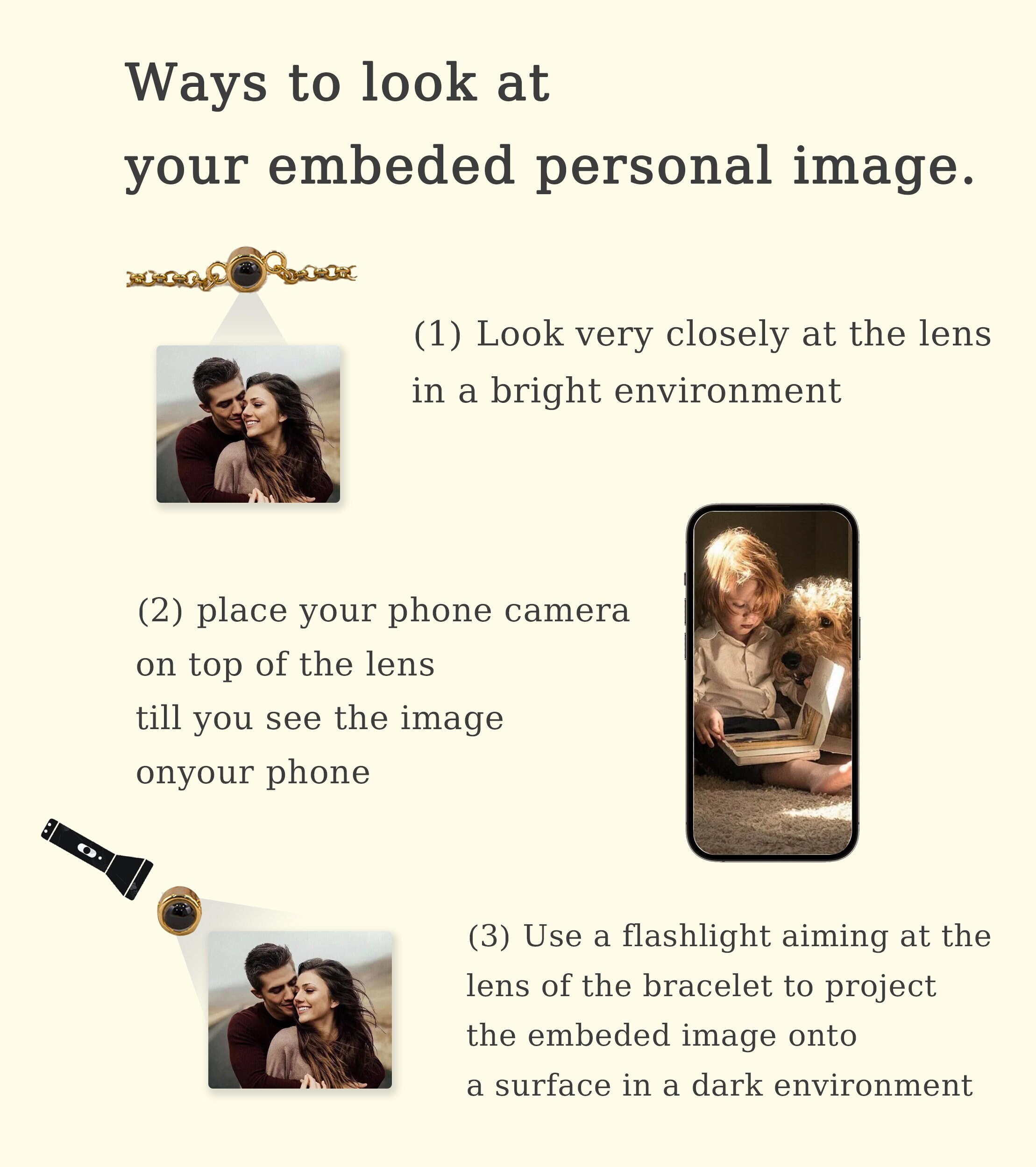 Custom Photo Projection Bracelet,personalized Picture Inside Bracelet ...