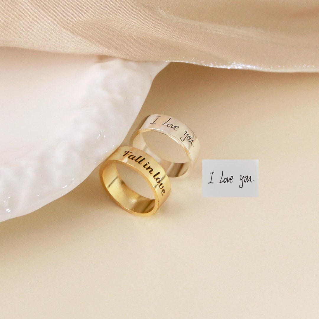 Personalized Engraved Handwriting Ring,actual Handwriting Ring,custom ...