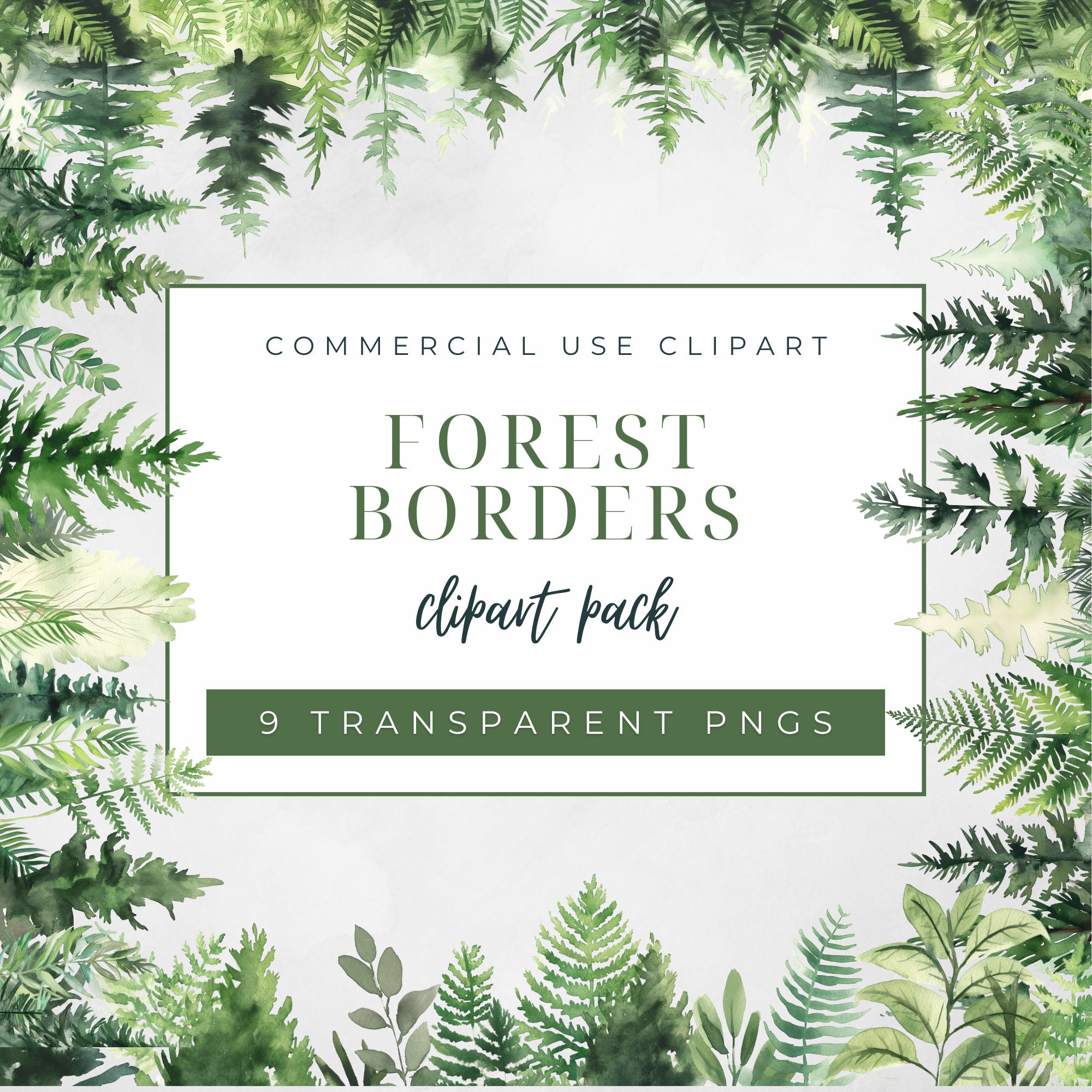 Forest Borders Clipart, Clipart for Commercial Use, Transparent Pngs ...