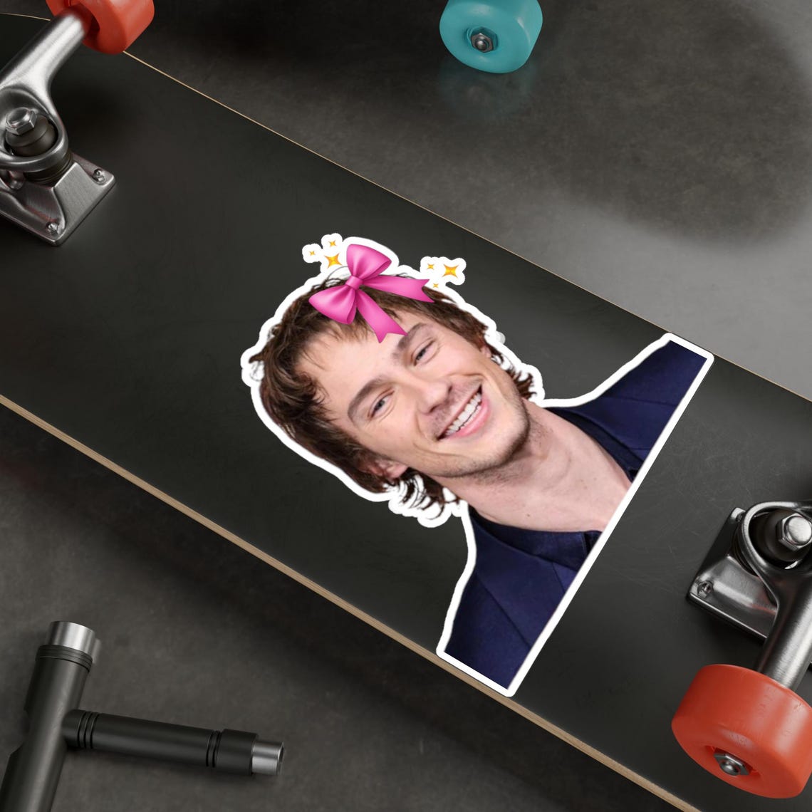Drew Starkey With Pink Bow Kiss-cut Vinyl Sticker - Etsy
