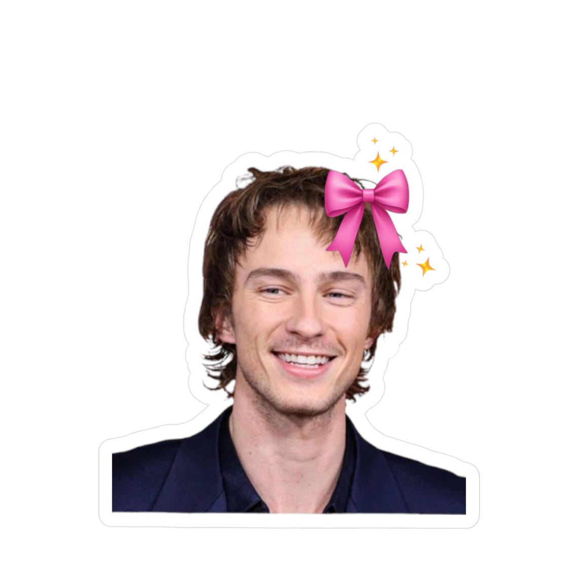 Drew Starkey With Pink Bow Kiss-cut Vinyl Sticker - Etsy