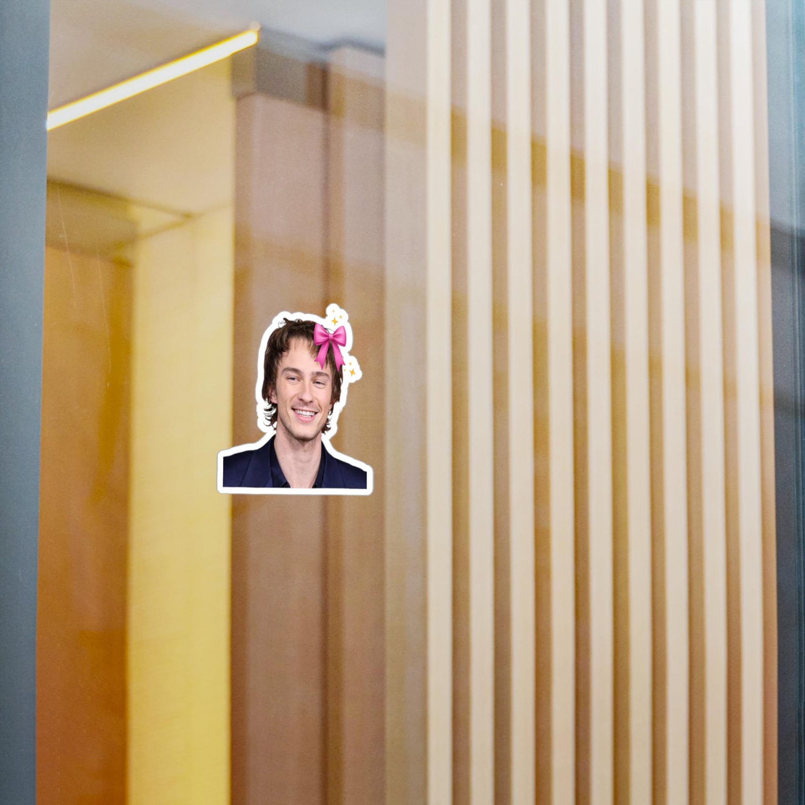 Drew Starkey With Pink Bow Kiss-cut Vinyl Sticker - Etsy