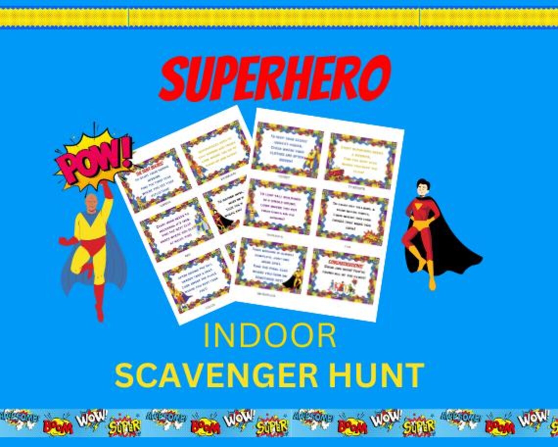 Indoor Superhero Scavenger Hunt - Etsy