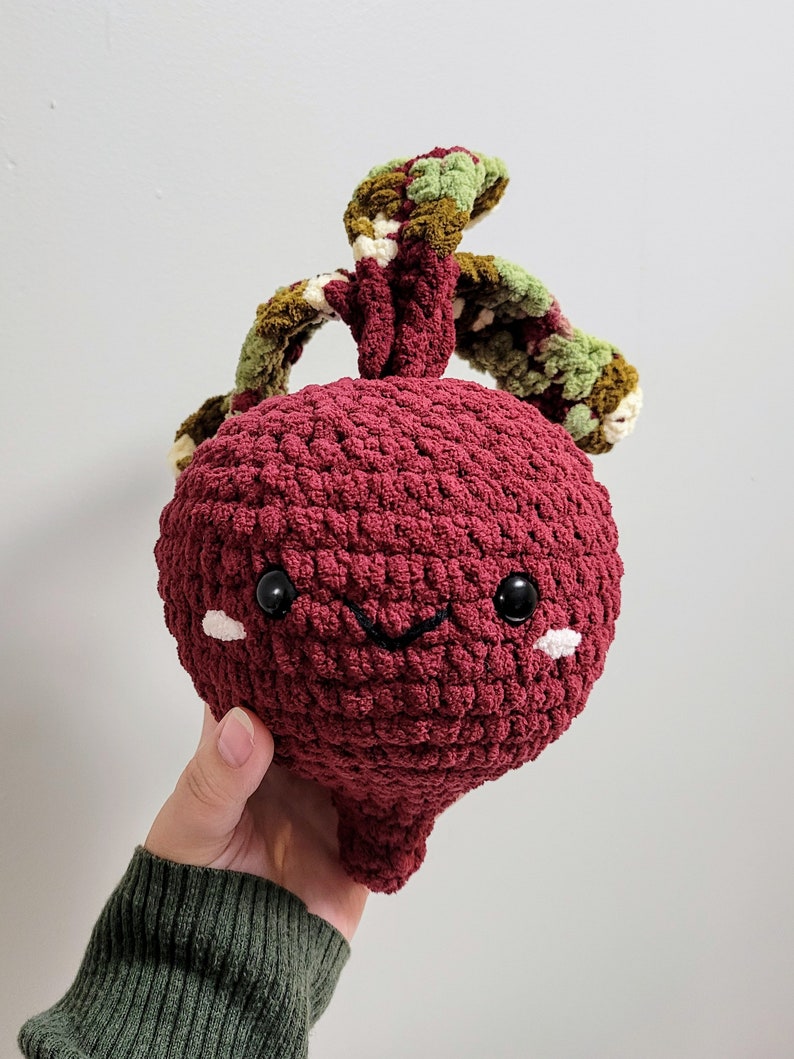 Crochet Beet Plushie: Kawaii Vegetable Stuffed Toy - Etsy