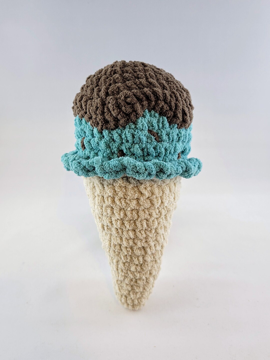 Mint Chocolate Chip Ice Cream Cone Crochet Plushie Decorative Dessert ...