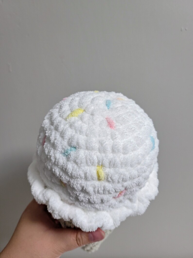 Vanilla With Sprinkles Ice Cream Cone Crochet Plushie Decorative ...