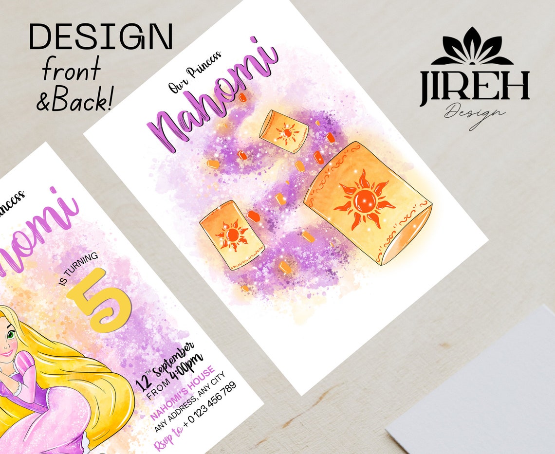 EDITABLE Rapunzel Birthday Invitation Princess Birthday Invitation ...