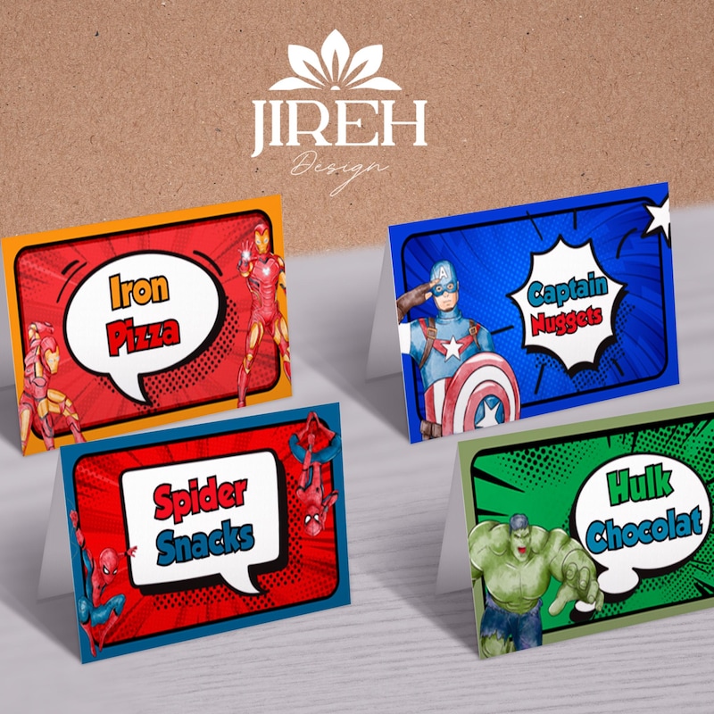 Superhero Food Labels - Etsy