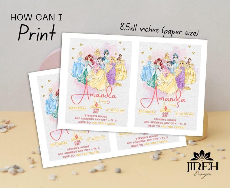 Editable Princess Birthday Invitation Girl Princess Birthday Party ...