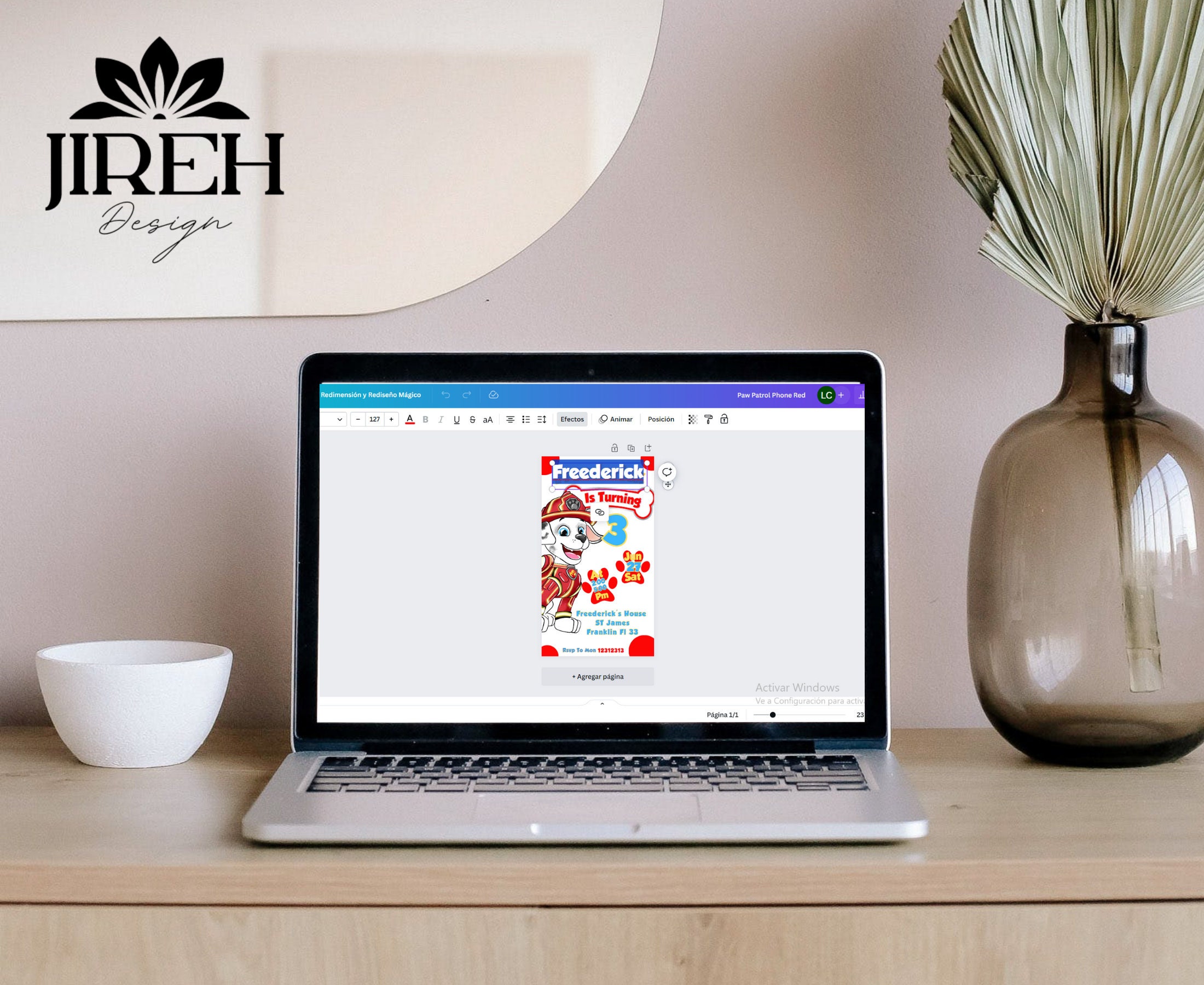 EDITABLE Party Birthday Invitation Canva / Paw-ty Invitaiton Card ...