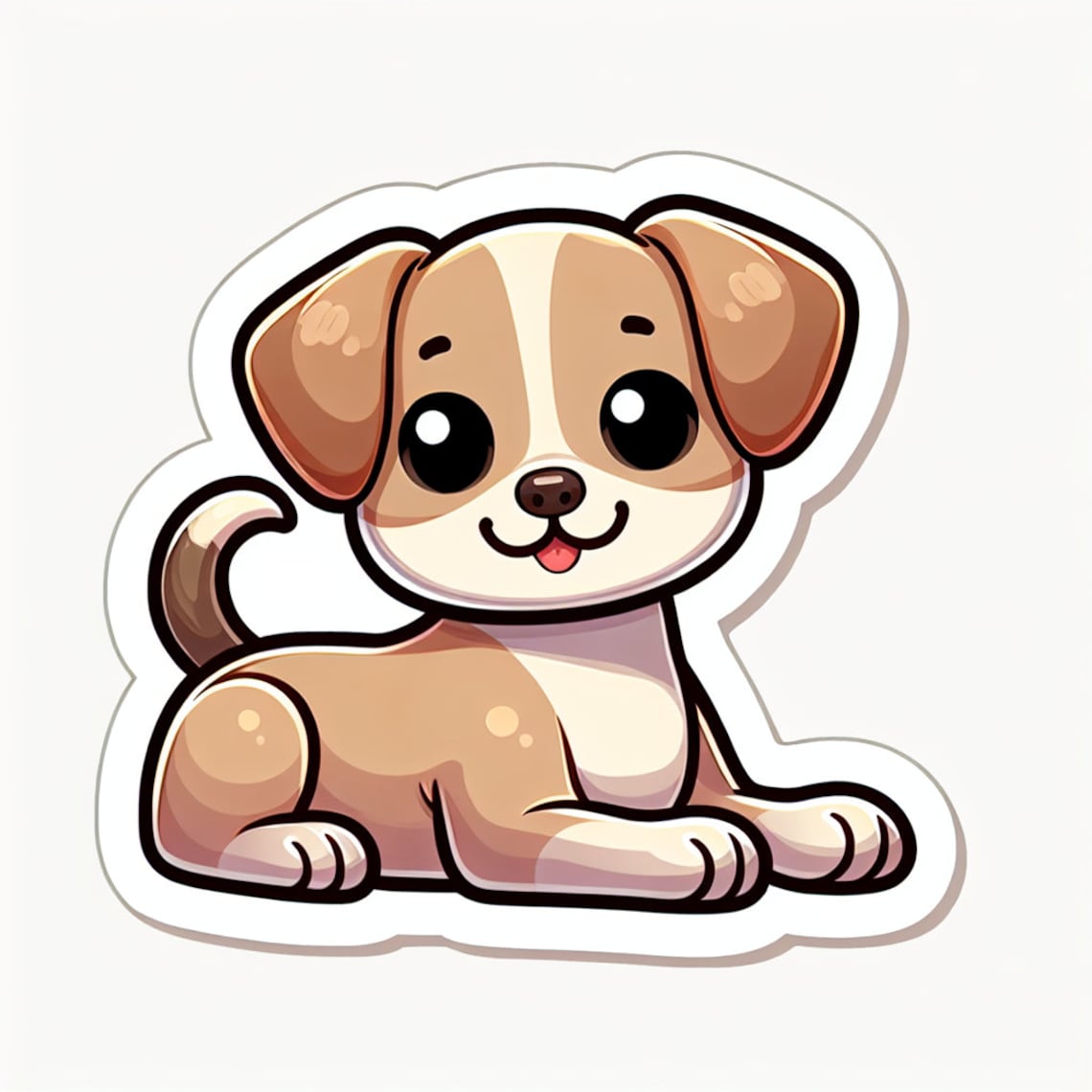 Adorable Chibi-style Cartoon Dog Sticker Cute Pet Decal for Accessories ...
