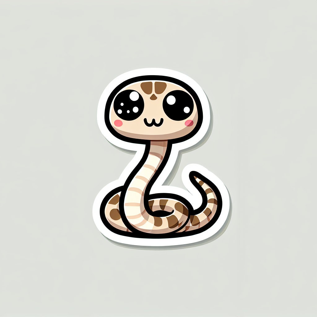 Cute Kawaii Cartoon Snake Sticker Charming Animal Decal for ...