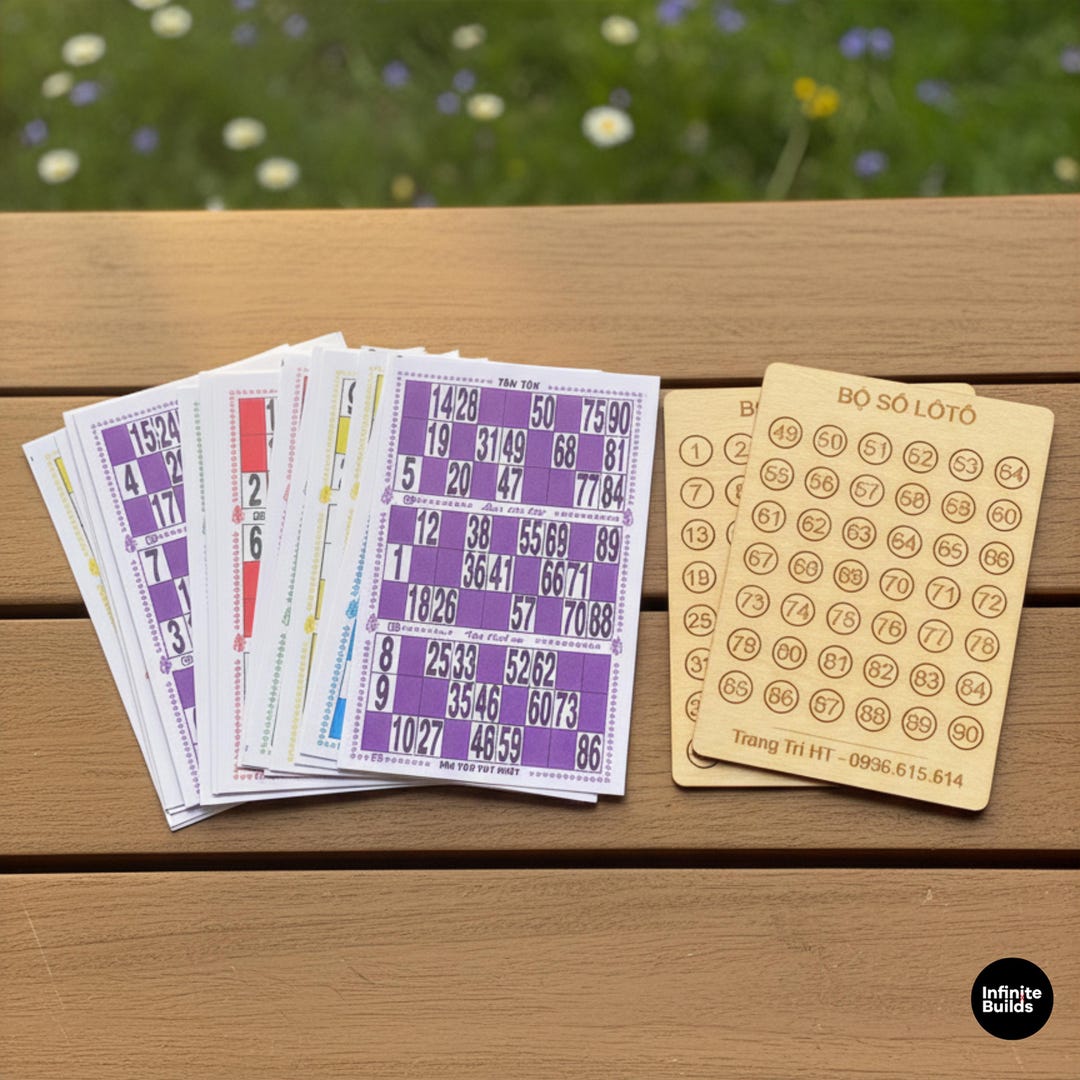 Mini Vietnamese Bingo Game Set | Lô Tô Việt Nam Miniature 1:12 ...