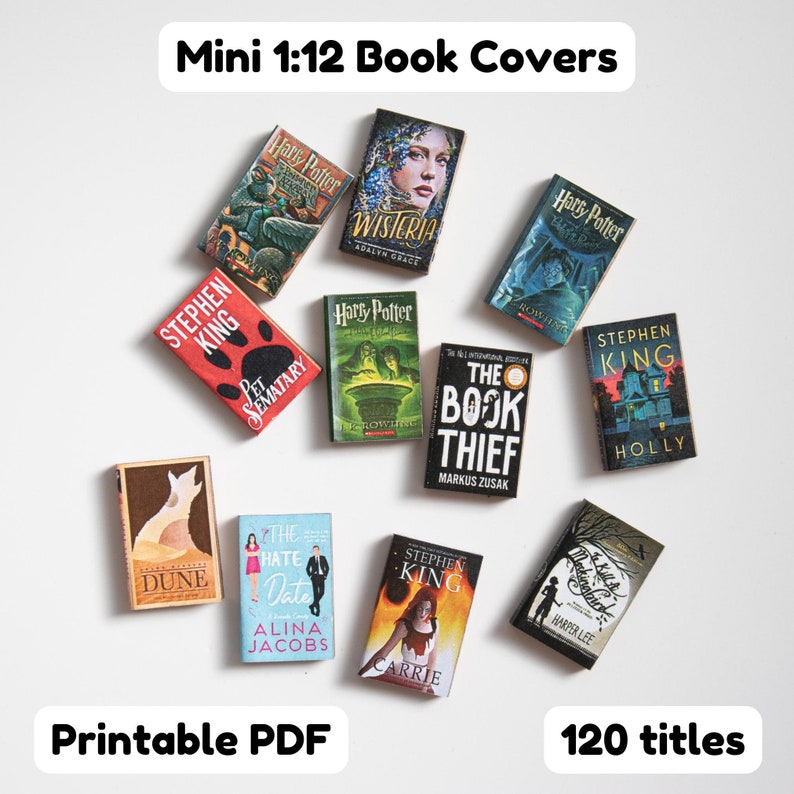 Printable 120 Miniature Book Covers | 1:12 Scale | Multiple Genres ...