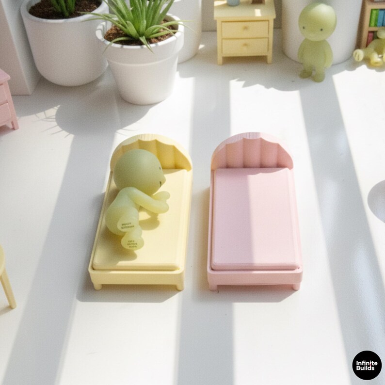 Smiski Mini Bed | 1:12 Scale 3D Printed Miniature Bed | Smiski Display ...