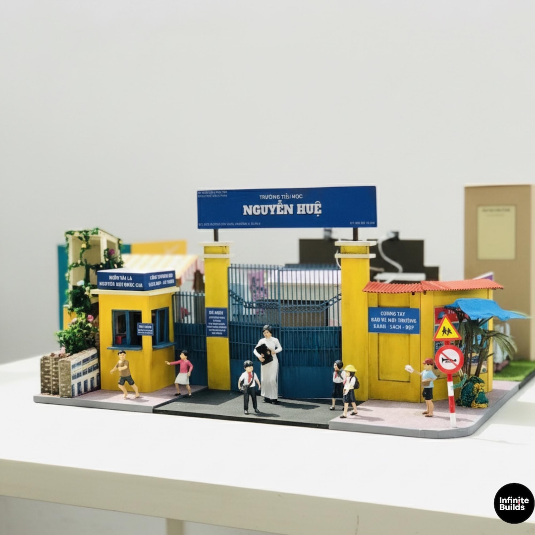 Miniature Vietnamese School Gate DIY Kit: Collectible Diorama - Etsy