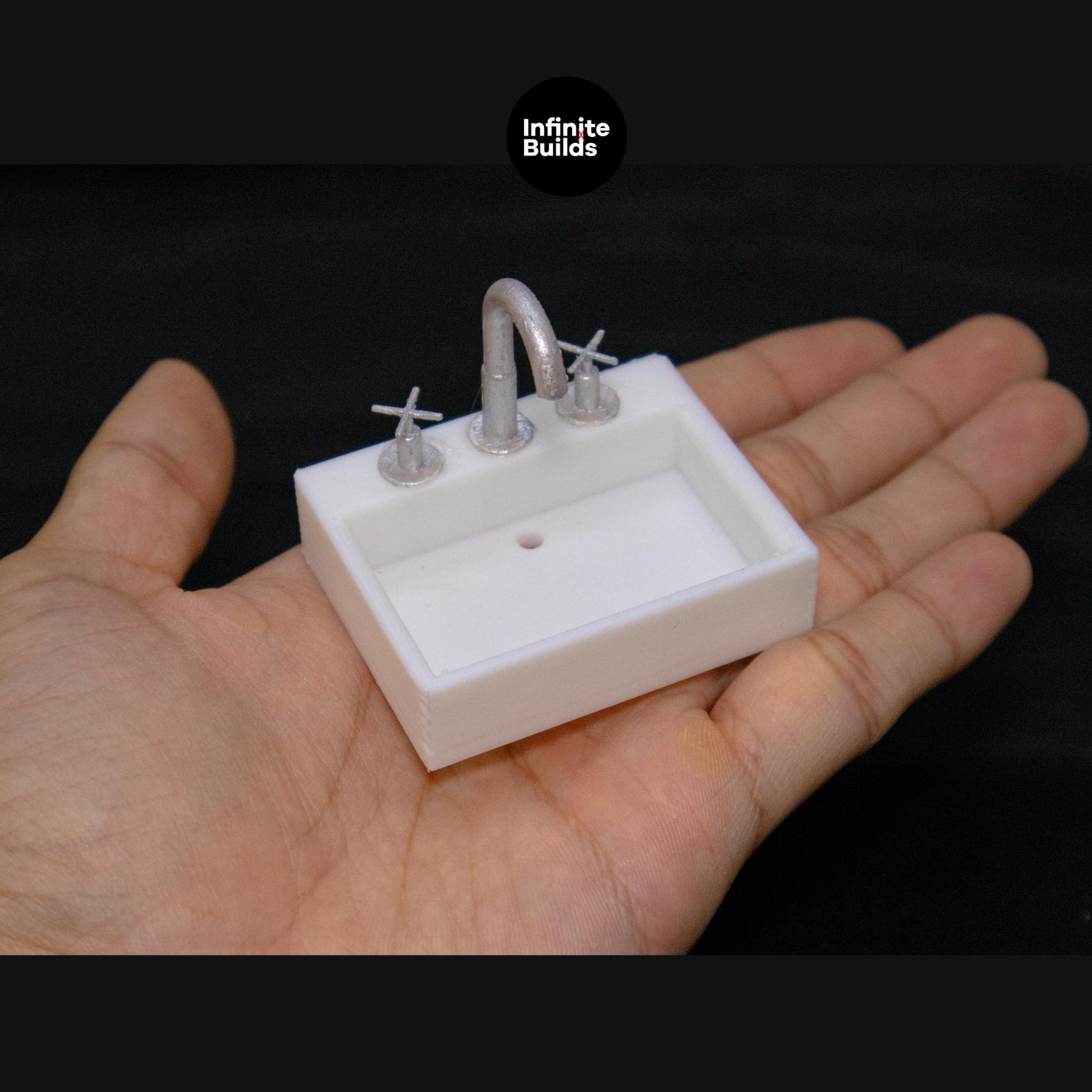 Miniature 1:12 Small Simple Sink With Faucet | Mini Kitchen Sink ...