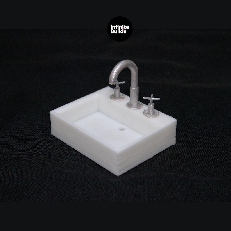 Miniature 1:12 Small Simple Sink With Faucet | Mini Kitchen Sink ...