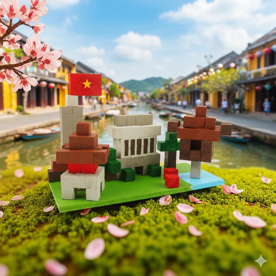 Vietnam Landmark DIY Mini Kit: Wooden Pixel Architecture Model - STEAM ...