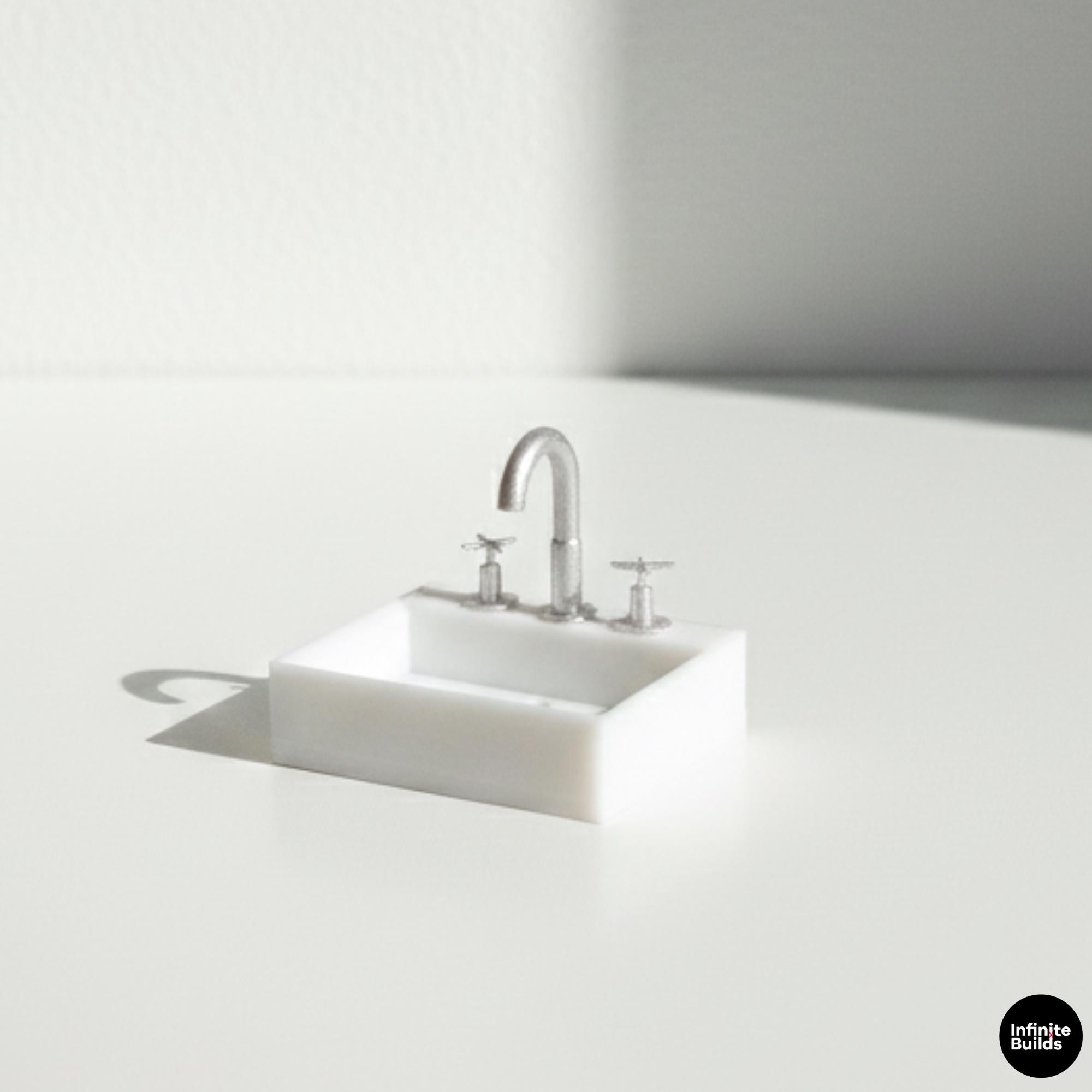 Miniature 1:12 Small Simple Sink With Faucet | Mini Kitchen Sink ...