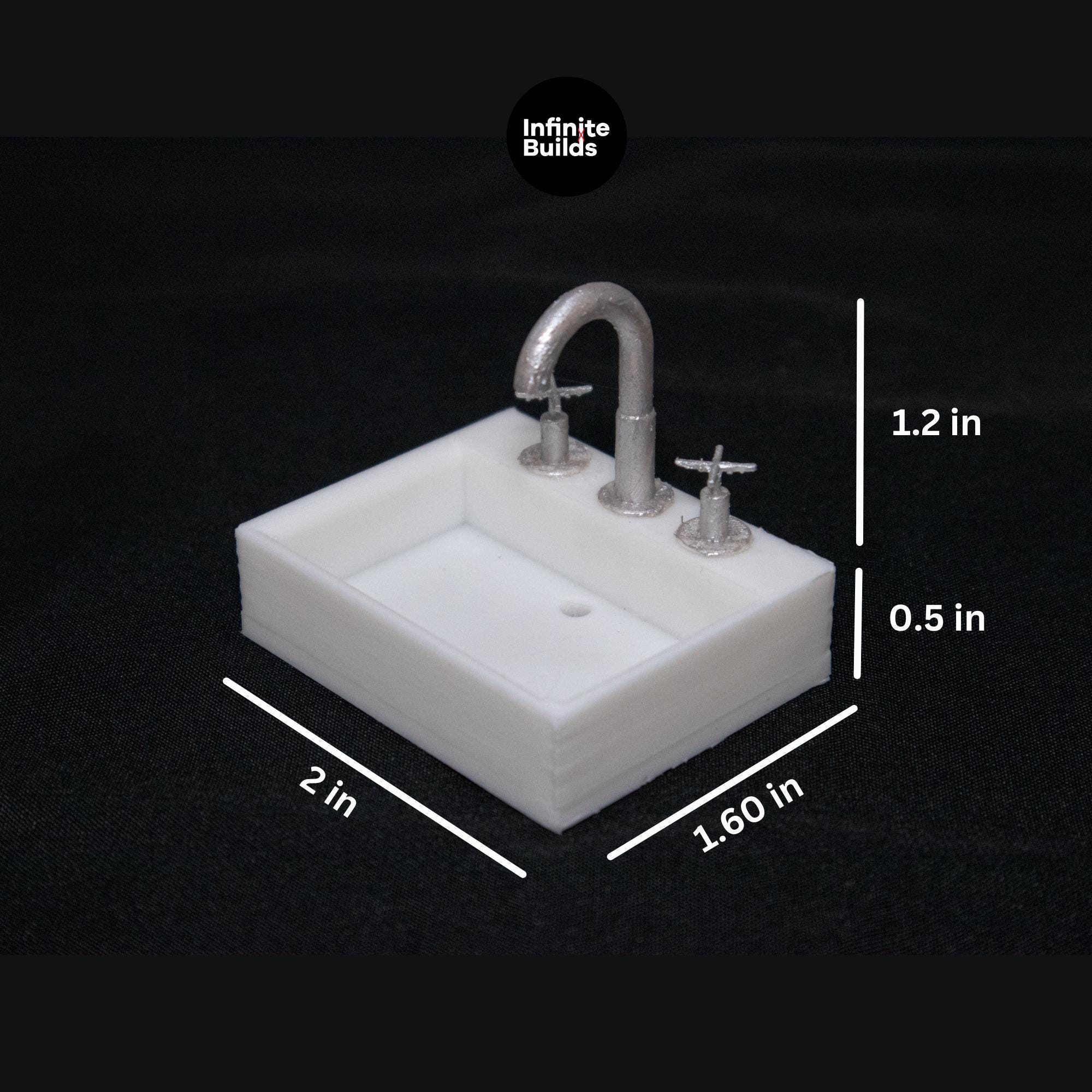 Miniature 1:12 Small Simple Sink With Faucet | Mini Kitchen Sink ...