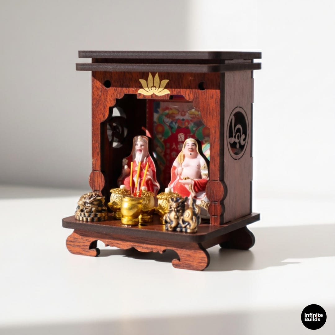 Miniature Vietnamese Altar of Earth and Wealth God: Collectible Lucky ...