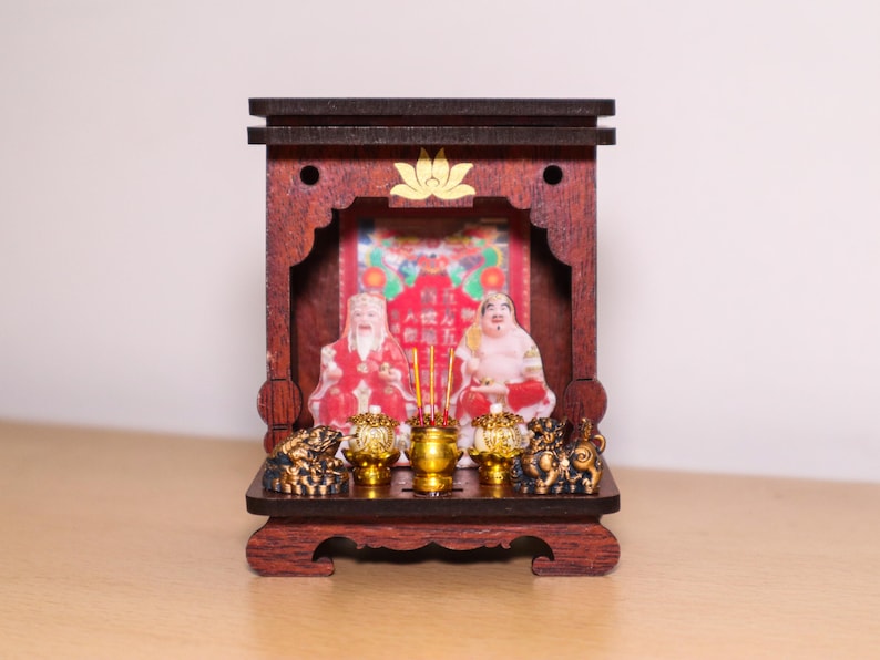 Miniature Vietnamese Altar of Earth and Wealth God: Collectible Lucky ...