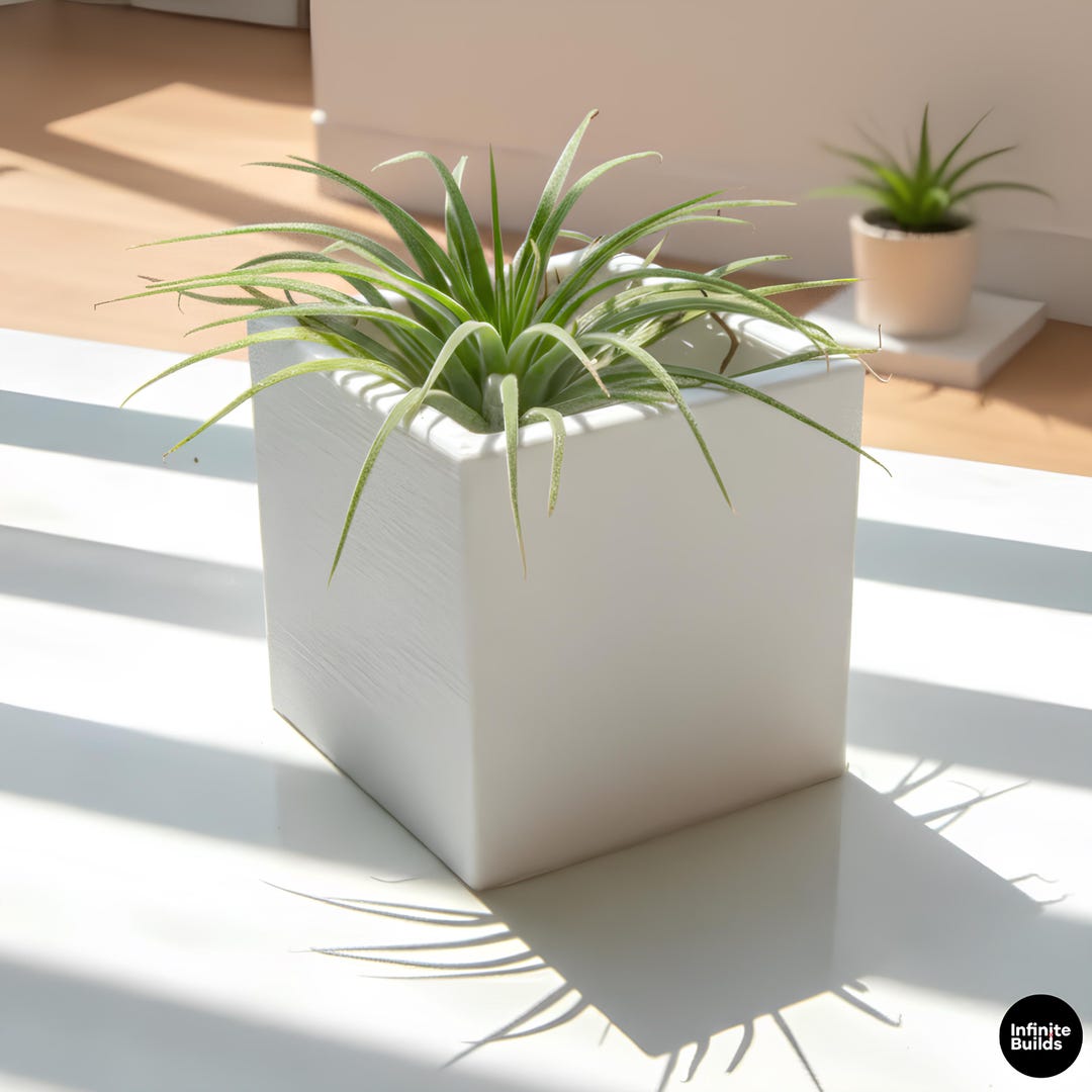Square 3D Printed Plant Pot | Minimal Square Planter 2.4–3in | Modern ...