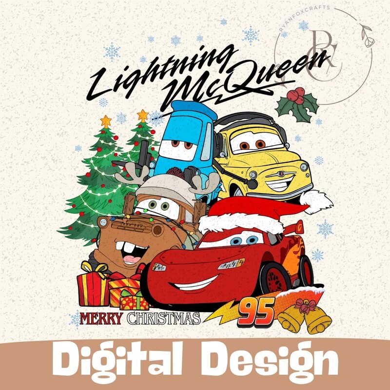 Cars pixar xmas png - Etsy México