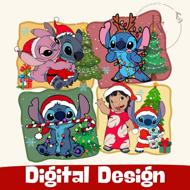 Stitch Christmas Png - Etsy