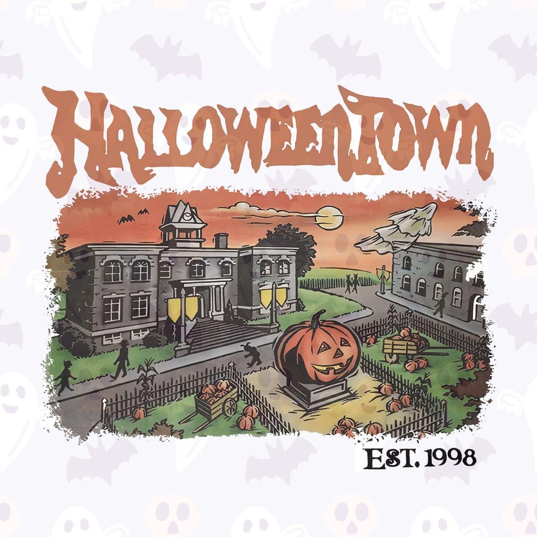 Vintage Halloween Town Est 1998 Png, Halloweentown Png, Pumpkin ...