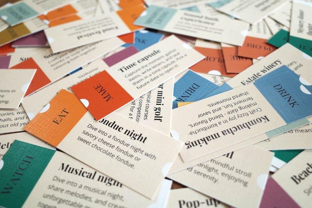 Date Idea Cards Printable | Date Night Box for Couple | Date Ideas Jar ...